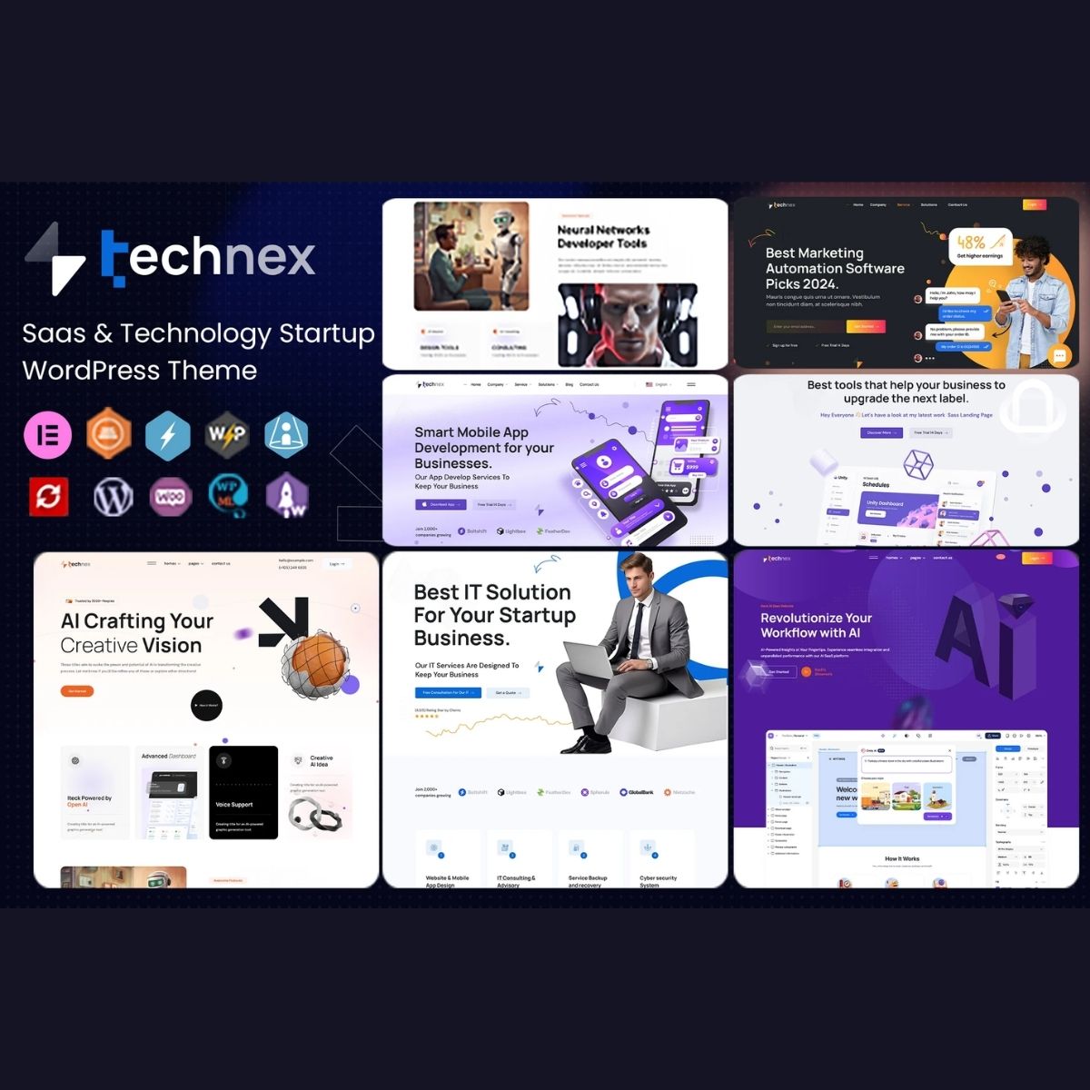 Technex - Elementor Technology & Software WordPress Theme - Download $4.49