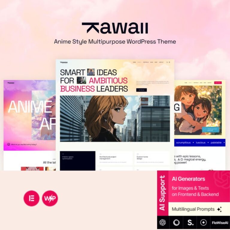 Kawaii - Anime Creative Original WordPress Theme $4.49