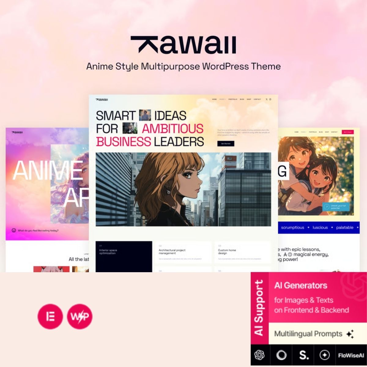 Kawaii - Anime Creative Original WordPress Theme $4.49