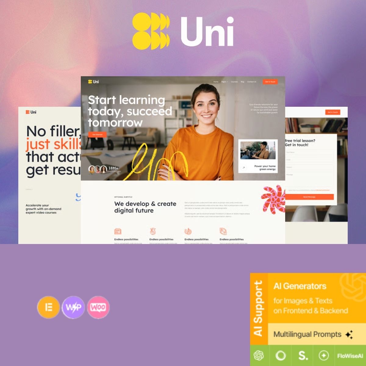Uni - College, School & Online Courses WordPress Theme $4.49